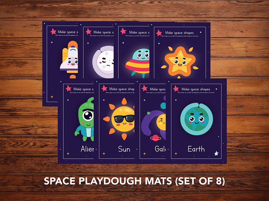 Space playdough mats - Curiology