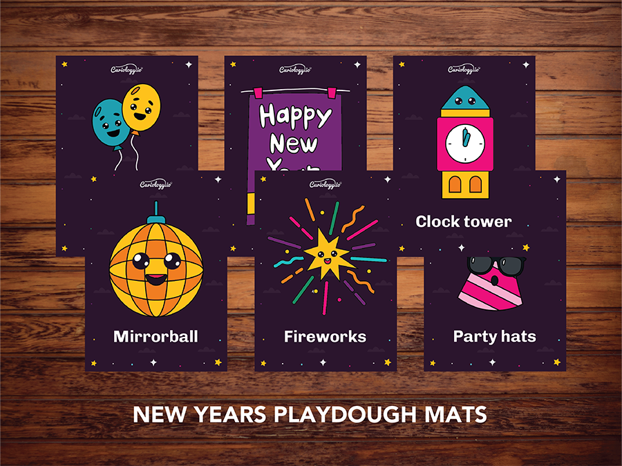 New Years Playdough Mats - Curiology