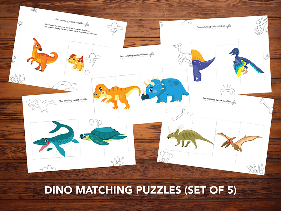 Dinosaur matching puzzles - Curiology